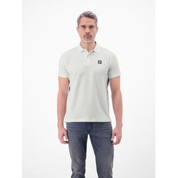 Poloshirt Lerros, Herren, Gr. L, wei&szlig; (soft teal), Single Jersey, Obermaterial: 100% Baumwolle, unifarben, normal h&uuml;ftbedeckend, Rundhals, Shirts, Kurzarm mit Logo-Badge