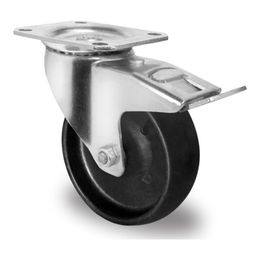 CASCOO Lenkrolle mit Totalfeststeller &oslash; 125 mm Serie C4C4 Gleitlager (TPP31W0125C4C4P0N)