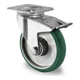 CASCOO Lenkrolle mit Totalfeststeller &oslash; 100 mm Serie AAX7 Doppelkugellager (TPP27W0100AAX7D39)