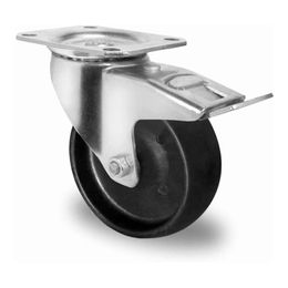 CASCOO Lenkrolle mit Totalfeststeller &oslash; 100 mm Serie C4C4 Gleitlager (TPP21W0100C4C4P0N)