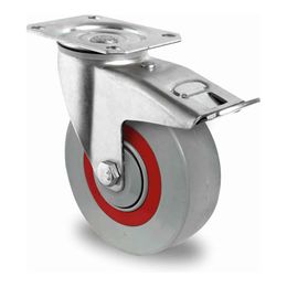 CASCOO Lenkrolle mit Totalfeststeller &oslash; 100 mm Serie M6N2 Rollenlager (TPP21W0100M6N2R32)