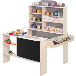 Kaufladen Roba "Verkaufsstand wei&szlig;/grau", grau (wei&szlig;, grau), Kaufl&auml;den, KinderB:100cm H:120cm T:78cm, inklusive Kaufladenzubeh&ouml;r, B:100cm H:120cm T:78cm