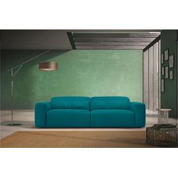 2,5-Sitzer Egoitaliano "Beverly, Designsofa mit erstklassigem Sitzkomfort und tollen Details", bunt (blaur&uuml;n), B:242cm H:95cm T:109cm, Sofas, Breite 242 cm, verstellbare Kopfteile