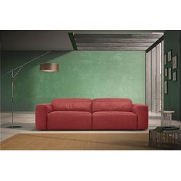 2,5-Sitzer Egoitaliano "Beverly, Designsofa mit erstklassigem Sitzkomfort und tollen Details", rot (marsala), B:242cm H:95cm T:109cm, Luxus-Micofaser Lederoptik (100% Polyester) ist ein neues technisches Gewebe mit einem visuellen und taktilen Aspekt, der dem Nubuk sehr nahe kommt, mit innovativen Eigenschaften. Seine au&szlig;erordentliche Weichheit kommt von einem exklusiven Produktionsprozess, der Un