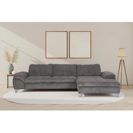 Ecksofa DIE PLANBAR "MP-IN14007, Breite 318 cm", cord anthrazit, B:318cm H:84cm T:180cm, 100% Polyester, Sofas, Ecksofa, wahlweise mit Bettfunktion und verstellbaren Kopfst&uuml;tzen