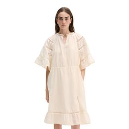 Marc O'Polo Midikleid MARC O'POLO "aus besticktem Baumwoll-Voile", Damen, Gr. 34, Normalgr&ouml;&szlig;en, beige (wei&szlig; cotton), Obermaterial: 100% Baumwolle. Futter: 100% Modal, unifarben, loose fit wadenlang, normaler Saum, Kleider Midikleid
