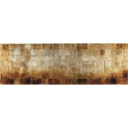 Monee Objektbild, Braun, Gold, Holz, Tanne,Tanne, Strukturen, rechteckig, 180x56 cm, handgemalt, 3D-Effekt, Bilder und Zubeh&ouml;r, Wandbilder, Metallbilder