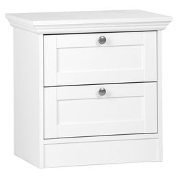 P & B Nachtschrank, Wei&szlig;, Holzwerkstoff, 2 Schublade(n) Schubladen, 50x50x35 cm, Schlafzimmer, Nachttische