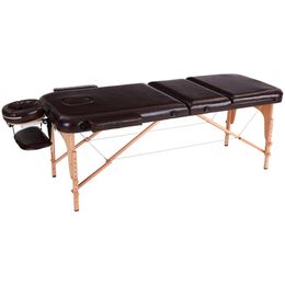 Novel Massageliege, Braun, Holz, Metall, Kunststoff, Holzwerkstoff, Buche, Hartholz, 70x62-85x185 cm, Freizeit, Wellness, K&ouml;rperpflege, Wohlf&uuml;hlprodukte