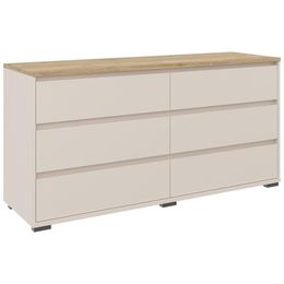 CARRYHOME Sideboard, Eiche, Kaschmir, Kunststoff, 6 Schublade(n) Schubladen, 160.1x78.9x48 cm, Beim&ouml;bel erh&auml;ltlich, stehend, Wohnzimmer, Kommoden & Sideboards, Sideboards