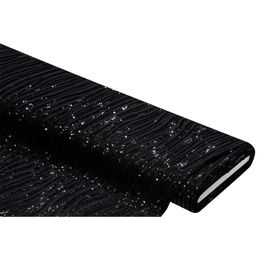 buttinette Paillettenstoff "Linien", schwarz/schwarz