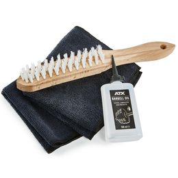 Hantelstangen Pflegeset - ATX Barbell Oil, 2 Mikrofaser- / Pfleget&uuml;cher und B&uuml;rste