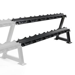 Erweiterung - Kurzhantelablage 144 cm schwarz mit Halbschalen
