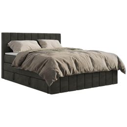 BOXSPRINGBETT ALVER KING DUO 160/200 - Dunkelgrau Velvet - H4