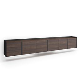 LOWBOARD, Dunkler Eiche und Schwarz, 309/35/50cm, H&auml;ngend