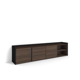 LOWBOARD, Dunkler Eiche und Schwarz, 207/35/50cm