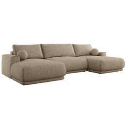 WOHNLANDSCHAFT RINA U Dunkelbeige Strukture