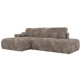 ECKSOFA TAREN L Hellbraun Cord - Links