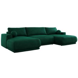 WOHNLANDSCHAFT RINA U Dunkelgr&uuml;n Velvet