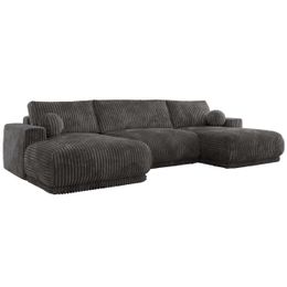 WOHNLANDSCHAFT RINA U Grau Cord