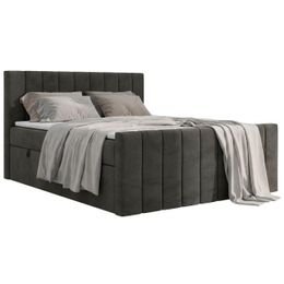 BOXSPRINGBETT ALVER DUO 160/200 - Dunkelgrau Velvet - H4