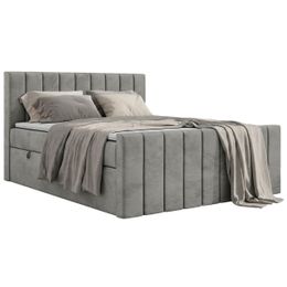BOXSPRINGBETT ALVER DUO 140/200 - Hellgrau Velvet - H3