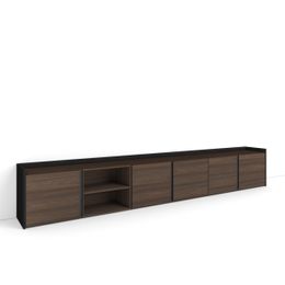 LOWBOARD, Dunkler Eiche und Schwarz, 309/35/50cm