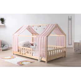 Hausbett KIM Naturfarben Altrosa ca.100x200cm Echtholz