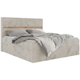 BOXSPRINGBETT ORVO 180/200 - Beige Cord - Topper T25 - H3