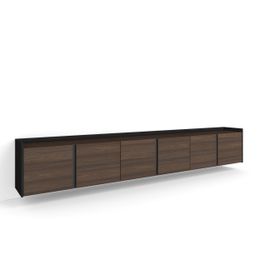 LOWBOARD, Dunkler Eiche und Schwarz, 309/35/50cm, H&auml;ngend