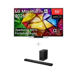LG 55&Prime; &Prime; Mini RGB evo AI MRGB87B 4K Smart TV 2026 + 5.1.3 Kanal TV Soundbar DS90TY mit Dolby Atmos 55MRGB87B9B.DS90001