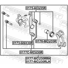 FEBEST Bremssattel 0177mcu30rlh Hinterachse links f&uuml;r TOYOTA