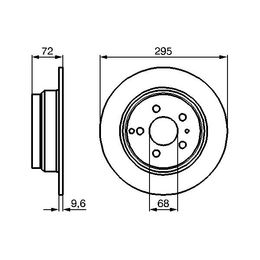 Bosch Bremsscheibe 0986478628 voll 295mm 10mm f&uuml;r Volvo