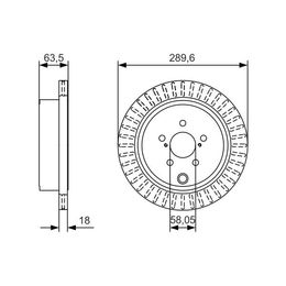 Bosch Bremsscheibe 0986479a83 bel&uuml;ftet 290mm 18mm f&uuml;r TOYOTA