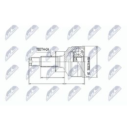 NTY Gelenksatz, Antriebswelle npzda012 Vorderachse links f&uuml;r DAIHATSU