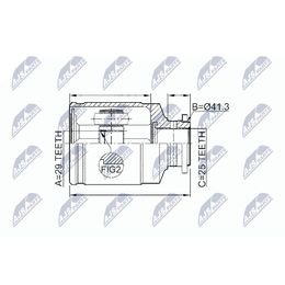 NTY Gelenksatz, Antriebswelle npwsb011 getriebeseitig f&uuml;r Subaru