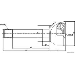 Herth+Buss JAKOPARTS Gelenksatz, Antriebswelle j2822013 radseitig f&uuml;r TOYOTA