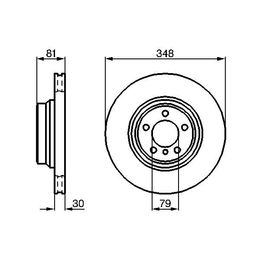Bosch Bremsscheibe 0986479003 bel&uuml;ftet 348mm 30mm f&uuml;r BMW