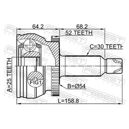 FEBEST Gelenksatz, Antriebswelle 2210xm12a52 Vorderachse f&uuml;r HYUNDAI