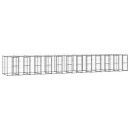 vidaXL Outdoor-Hundezwinger Stahl mit Dach schwarz 13,2 m, 2,2 m, 1,8 m