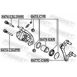 FEBEST Bremssattelhaltersatz 0477ccwr Hinterachse f&uuml;r Chrysler MITSUBISHI