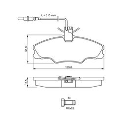 Bosch Bremsbelagsatz, Scheibenbremse 0986424227 f&uuml;r Peugeot