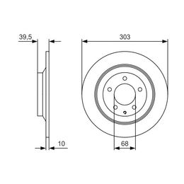 Bosch Bremsscheibe 0986479v04 voll 303mm 10mm f&uuml;r MAZDA