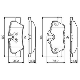 Bosch Bremsbelagsatz, Scheibenbremse 0986495400 f&uuml;r MINI