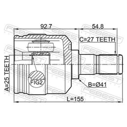 FEBEST Gelenksatz, Antriebswelle 1211sanfer Hinterachse f&uuml;r HYUNDAI