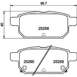 Hella Bremsbelagsatz, Scheibenbremse 8db355015871 f&uuml;r NISSAN Suzuki (CHANGAN)