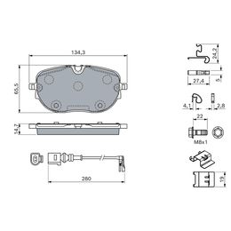Bosch Bremsbelagsatz, Scheibenbremse 0986460198 f&uuml;r VW