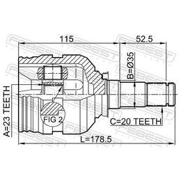 FEBEST Gelenksatz, Antriebswelle 0111sxm10lh Vorderachse links f&uuml;r TOYOTA