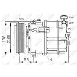 NRF Kompressor, Klimaanlage 32313 f&uuml;r Opel Vaughall Fiat