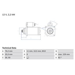 Bosch Starter 0986024050 f&uuml;r VW Porsche